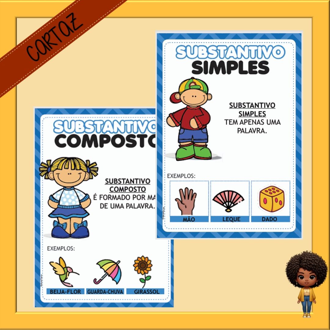 CARTAZES – SUBSTANTIVO SIMPLES E COMPOSTO – Loja Prof. Anna Tina